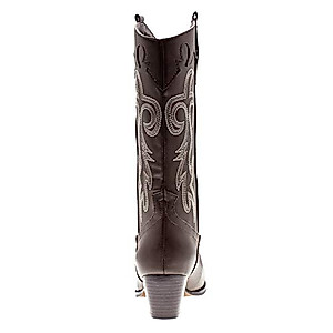 Canyon Trails Women's Classic Embroidered Pointed Toe Western Rodeo Cowboy Boots (8 (M) US Women's, Brown)