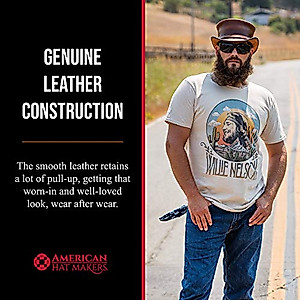 American Hat Makers Hampton Leather Top Hat for Men & Women — Shapeable Wide Brim Hat