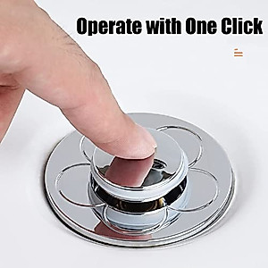 MnPalettey Flixs Filter Sink Stopper - Holuvo Sink Stopper, Universal Pop Up Bathroom Sink Stopper for Kitchen, Tub, Basin (Silver)