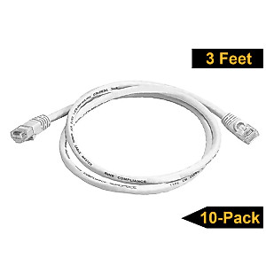 iMBAPrice 15 ' Cat5e Network Ethernet Patch Cable, 10 Pack, White (IMBA-CAT5-15WT-10PK)