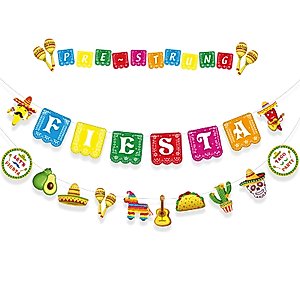 Cinco De Mayo Banner Mexican Party Supplies Sign Banner Garland Fiesta Party Decoration Day of the Dead Backdrops Ceiling Hanging Card Tissue Decorations for Mexican Festival Tacol Theme Birthday