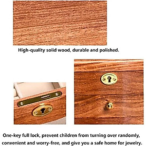 Watch Holder Watch Box Drawer Jewellery Storage Case Watches Display Boxes with Drawer & Glass Top Four Layer Wooden Jewelry Watch Organizer (Color : Brown) (Brown)