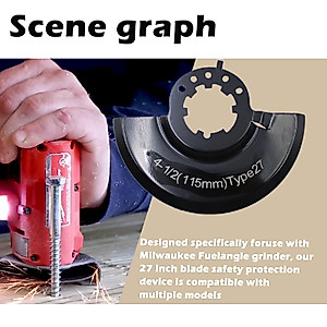 Follde Replacement 43-54-0155 Milwaukee Angle Grinder Safety Guard, 4-1/2 Inch Type 27 Wheel Blade Guard, Fits for Milwaukee Angle Grinder 6130-33