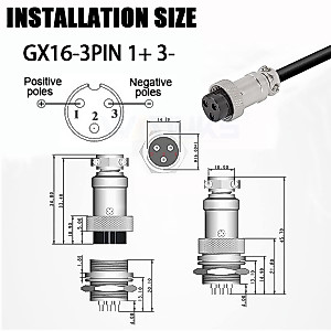 WAOUKS 67.2V 5A Charger 67.2V Lithium Battery Charger 60V Smart Charger Output GX16-3pin 1+ 3-/GX16-3pin 1+ 2- Connector Used for 16S 60V Li-ion Battery Pack
