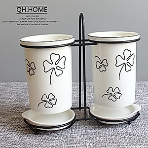 Zerodeko 1pc Cup Forks Flower Chopstick Double Silverware Holder Drainer Basket Dish Metal Drying for Storage Cutlery Crock Chopsticks Draining Kitchenware Practical Utensil