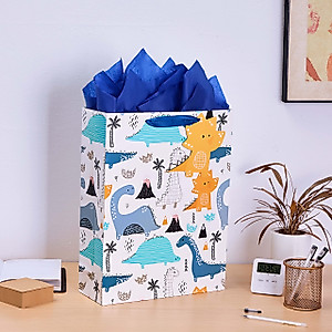 16.5" Extra Large Gift Bag with Tissue Paper for Boys (Dinosaurs)