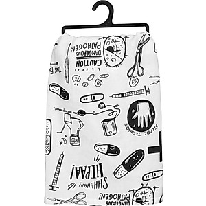 Primitives by Kathy LOL Dish Towel, 28"x 28", Nursing is A Work of Heart