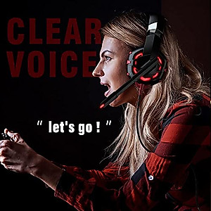 GIZORI Xbox One Headset, PC Gaming Headset with 7.1 Surround Sound Stereo, PS4 Headset with Noise Canceling Mic & LED Light, Compatible with Xbox One, PS4, PS5, PC, Sega Game Gear