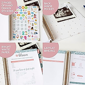 bloom daily planners New Pregnancy and Baby's First Year Calendar Planner & Keepsake Journal with Stickers - Hardcover Scrapbook Memory Book Organizer - (Undated) 8” x 10" - The Story of You