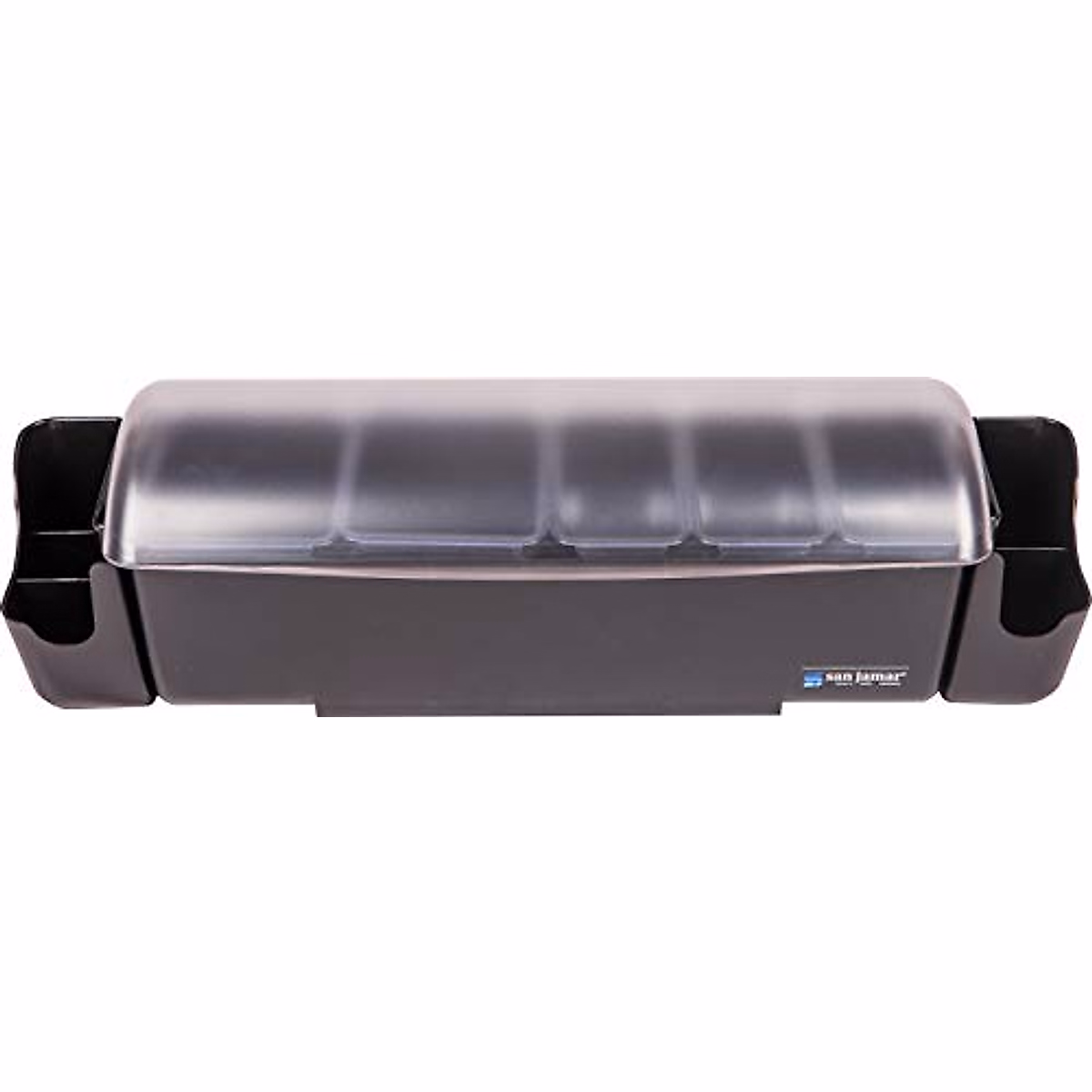 San Jamar BD4023S 9 Piece The Dome Garnish Center, 4.5qt Capacity, 22" Length x 7-1/2" Width x 8-1/2" Height