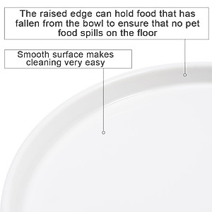 Blaucasa Cat/Dog Bowl Stand Set of 2, Elevated Cat Bowl Stand, Raised Stand for Food and Water Cat Bowls, Non Slip Pet Feeding Station,Prevent Neck & Whisker Fatigue(White, 5.7" L x 2.3" H)