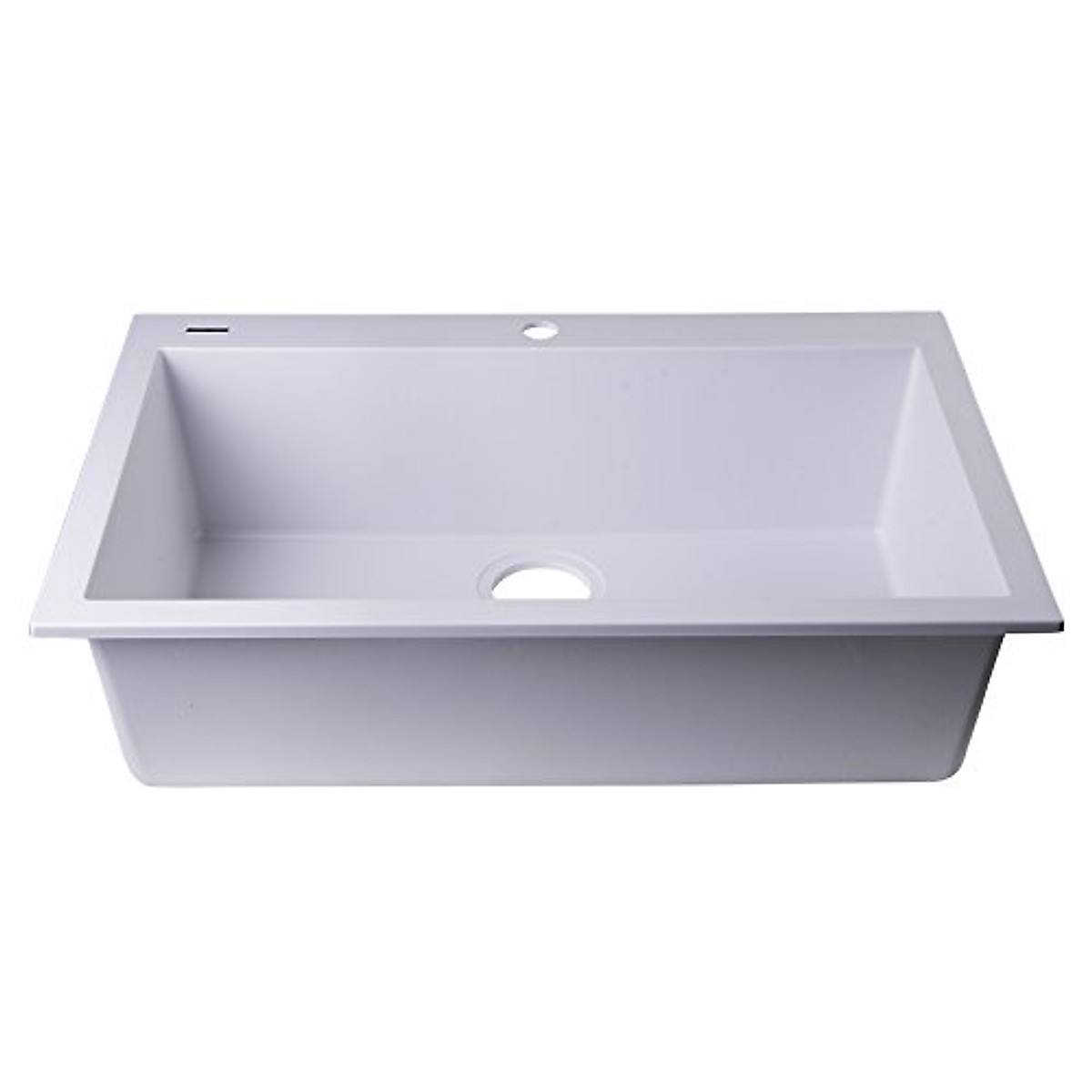 ALFI brand AB3020DI-W Drop-In Single Bowl Granite Composite Kitchen Sink, 30", White
