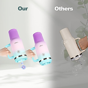 ICEWATER 40 oz Tumbler with 2 Lids (Flip & Standard Straw),100% Leak Proof Insulated Tumbler with Handle, Cup Holder Friendly, Stainless Steel Water Bottle, Gifts for Women & Men (Midnight Black)