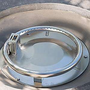 Great Deal Furniture Rogers Propane Fire Pit Round 32" with Grey Top - 40,000 BTU