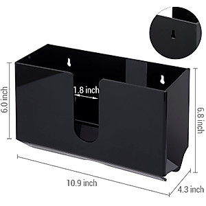 MyGift Modern Premium Black Acrylic Commercial Bathroom Hanging Folded Paper Towel Holder, Wall Mounted Dispenser for Trifold Multifold Z Fold Disposable Restroom Hand Towels