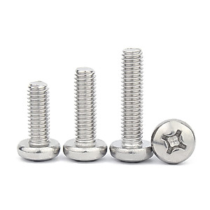 #10-24×1-1/4" Phillips Pan Head Screws, 304 Stainless Steel 18-8 Pan Head Machine Screws, Phillips Drive 50pcs