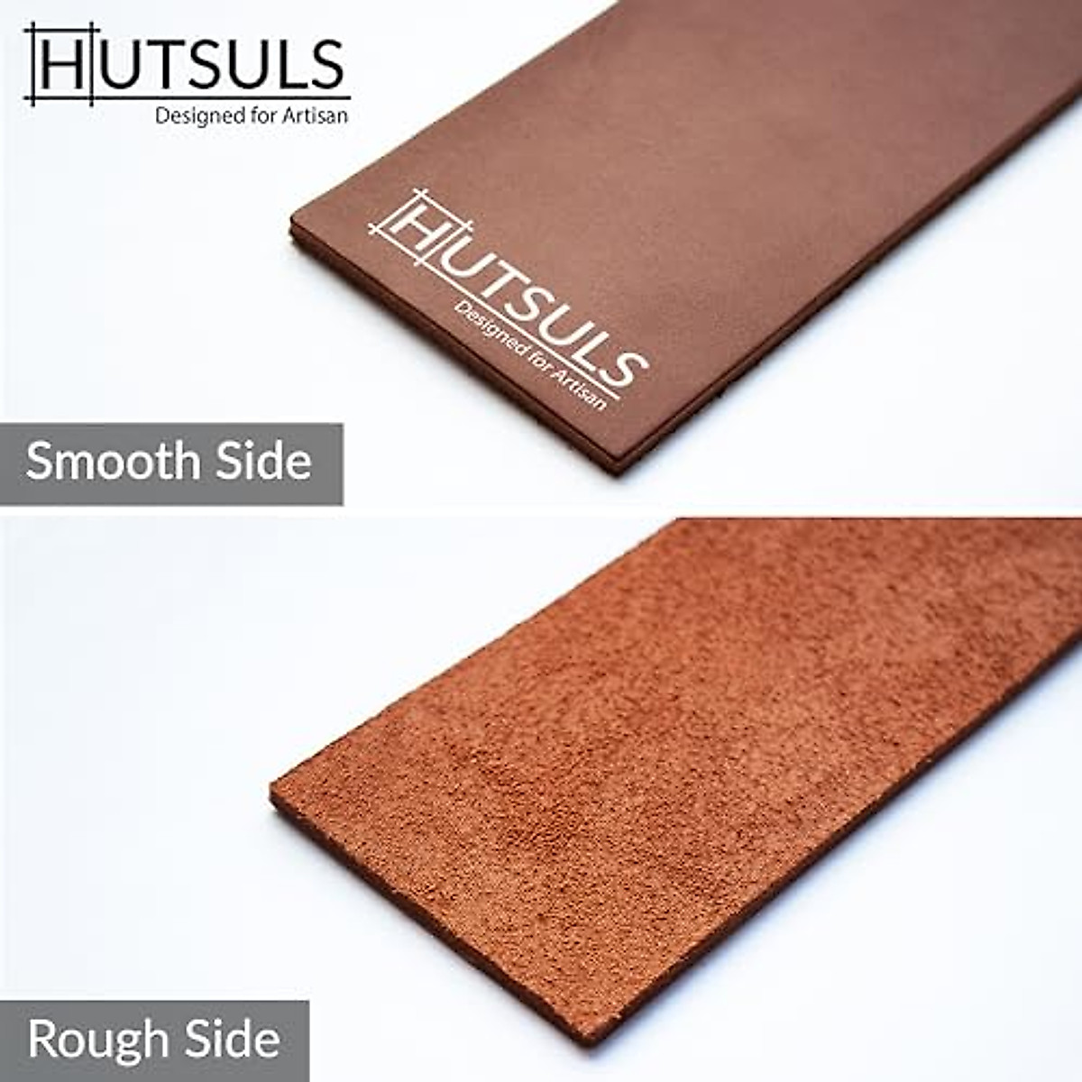 Hutsuls Brown Leather Strop with Compound - Get Razor-Sharp Edges with Stropping Kit, Green Honing Compound & Vegetable Tanned Two Sided Knife Sharpener Step-by-Step Guide Included