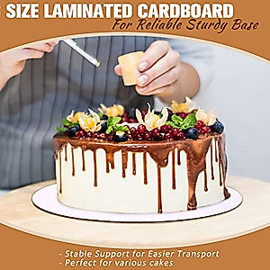 60 Pack Round Cake Boards Circle Cardboard Base Boards Grease Proof Cardboard Disposable for Baking Cake Pizza, 6 Inch, 8 Inch, 10 Inch