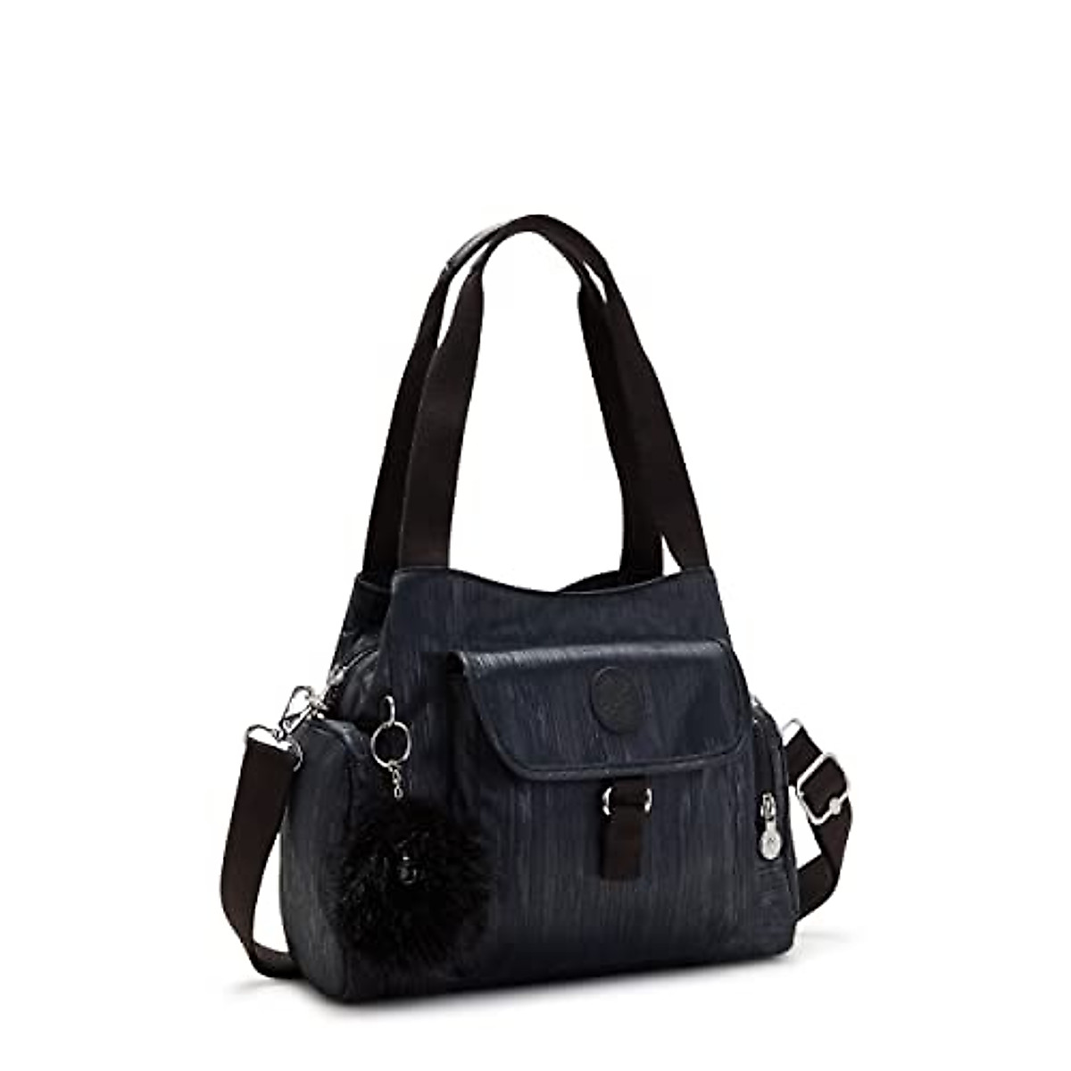 Kipling Womens Women's Felix Bag, Organize Accessories, Small Adjustable Strap, Nylon Travel Shoulder Bag, Sparkling Slate, 12.5 L x 8.5 H 6 D US