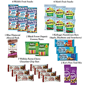 Foxy Fane 60-Count Holiday Gift Box - Assortment of 60 Healthy Snacks & Treats - Perfect Variety Pack for Valentine’s Day, Easter, Christmas & New Year’s - Great for Family, Friends, or Office Gifting