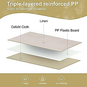 Grisofaa Wardrobe Clothes Organizer for Folded Clothes,Clothing Organizer and Jeans Organizer for Closet Use to Jeans Pants T-Shirts Leggings Built-in PP Board(Beige-2PCS)