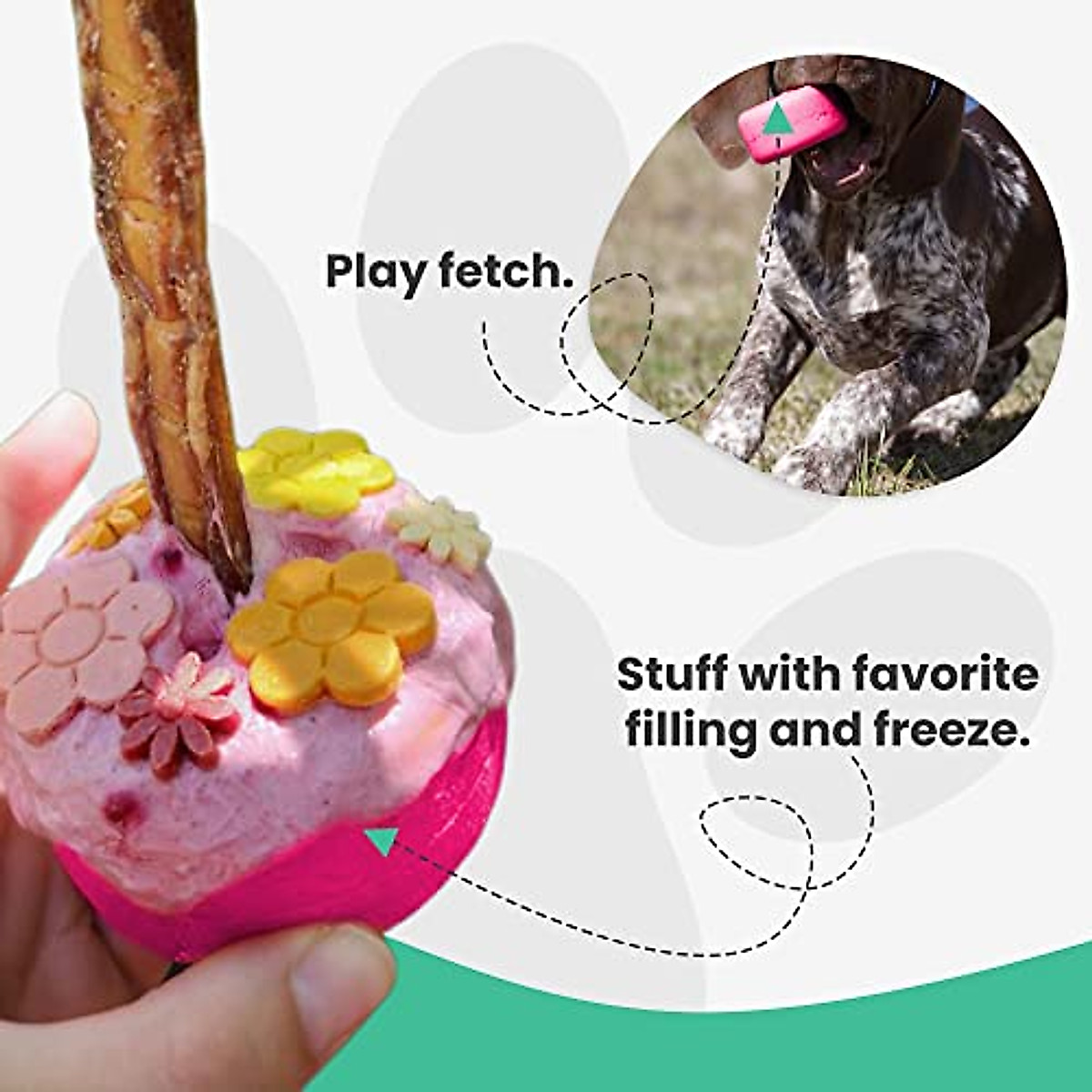 Bully Stick Holder for Dogs - Size Small Interactive Dog Toy, Dog Treat Holder, Slow Feeder, Treat Dispenser, Chew Toy and Dog Safety Device