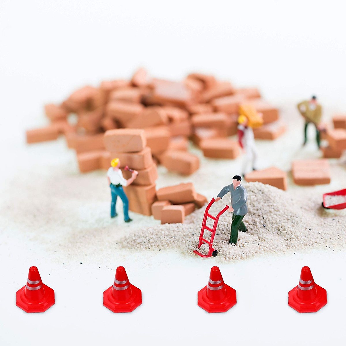 Kisangel 10pcs Sandbox Barricades Plastic Plastic Cone Plastic Traffic Sign Simulation Roadblock Plastic Roadblock DIY Roadblock Sand Table Roadblock Simulation Road Cone DIY Traffic Sign