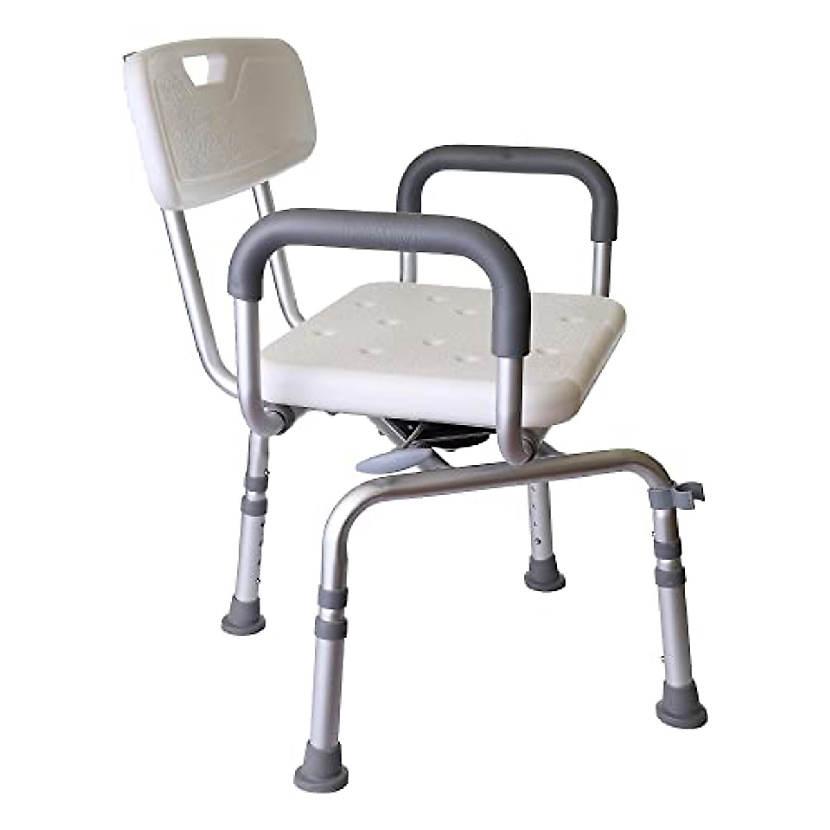 360 Degree Heavy Duty Swivel Shower Chair with Armrests and Back Support, Shower Chair for Inside Shower, Tub Transfer Bench, Shower Stool&Bath Chair(RightHand Handle)