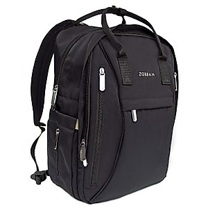 Zobban Laptop Backpack, Premium carry bag for men/women - Durable, Compact, Multifunction, Waterproof, for Business, Travel, Work, Shopping or Hiking (Deep Black Color)