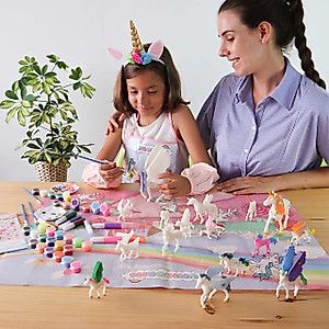 BONNYCO Unicorns Gifts for Girls Painting Kit with 18 Unicorns Painting for Kids with Glow in The Dark | Girl Toys 3 4 5 6 7 8 9 10 Years Old Gifts for Girls for Birthday, Christmas | Unicorn Toys