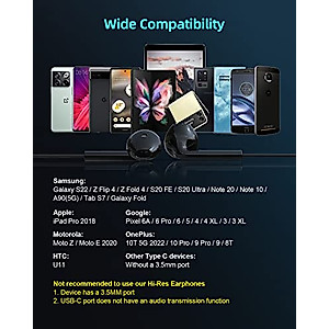 iFory USB C Headphones, Hi-Res Type C Earphones in-Ear Earbud with Baried Suit with Microphone and Volume Control Compatible with Google Pixel LG Samsung Oneplus Sony MacBook Black…