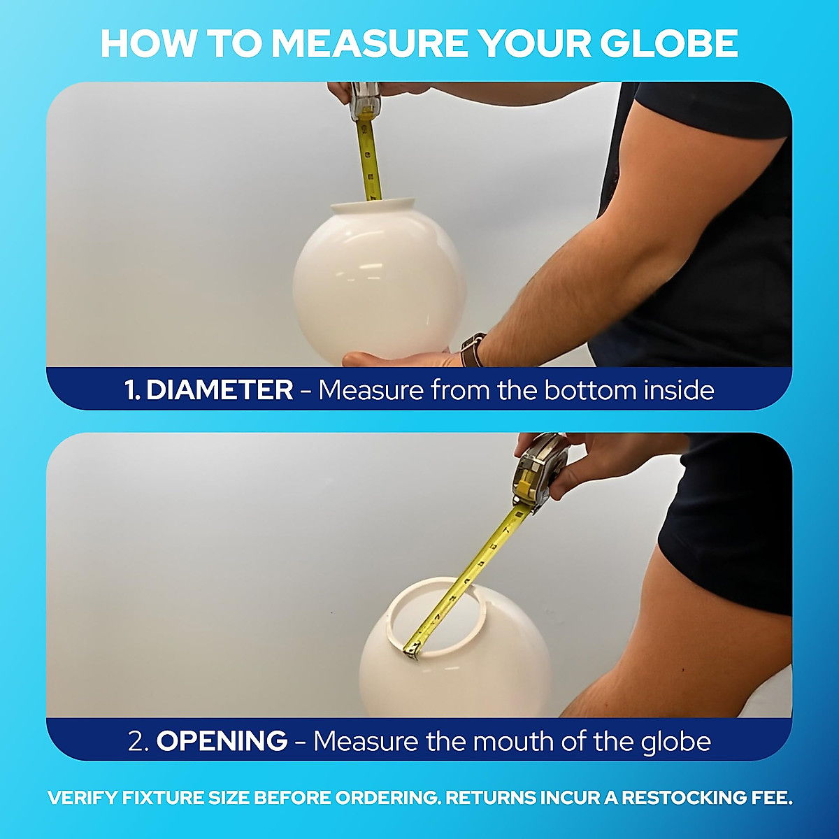 KastLite 8" White Acrylic Lamp Post Globe | Smooth Textured with 3.91" Fitter Neck | Manufactured in the USA