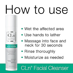 CLn® Facial Cleanser - Hydrating Facial Cleanser with Glycerin, For Skin Prone to Dryness, Eczema, Redness, Irritation & Acne Sensitivity, Fragrance-Free & Paraben-Free, 3.4 fl. oz.