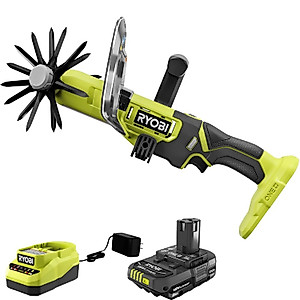 RYOBI ONE+ 18V Cordless Compact Battery Cultivator with 2.0 Ah Battery and Charger