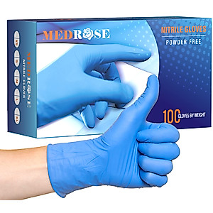 MedRose Medium Nitrile Gloves - 200 Count Disposable Gloves Latex Free - Powder Free Non-Latex Gloves, Medical Exam Glove