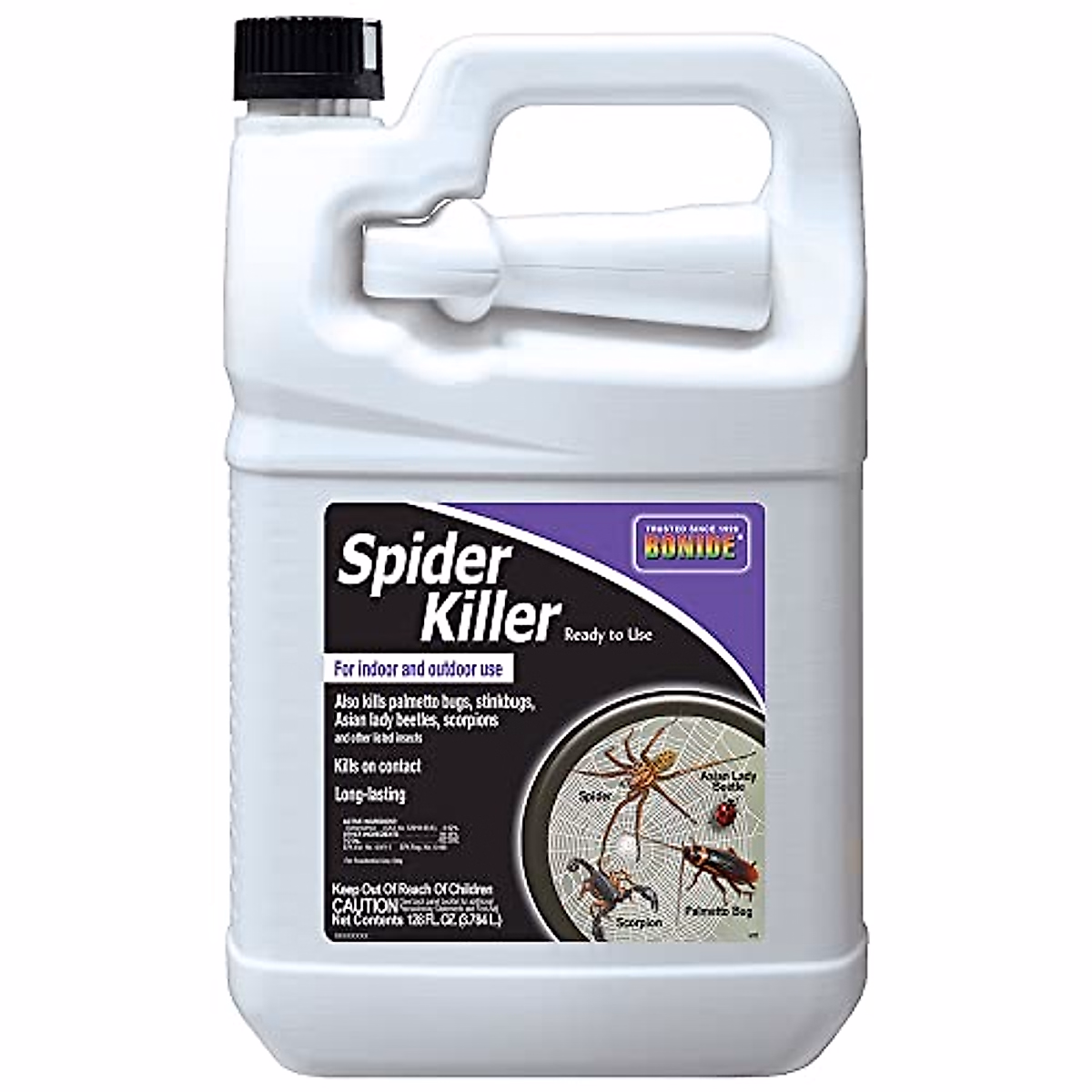 Bonide Spider Killer, 128 oz Ready-to-Use Spray for Indoors & Outdoors, Long Lasting Formula Kills on Contact