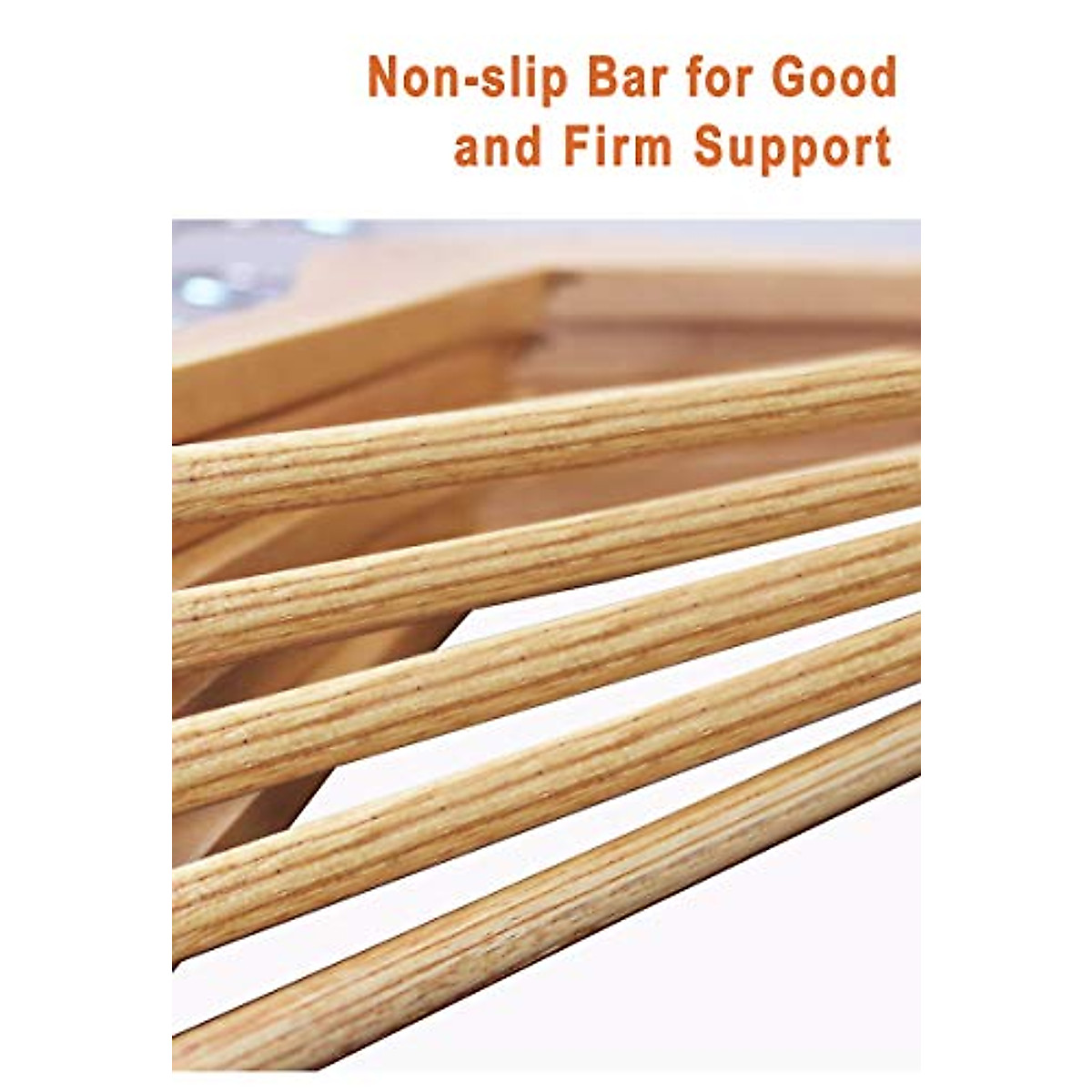 Qualsen Wooden Hangers 30 Pack,Pants Hangers Non Slip,Wood Coat Suit Clothes Hanger,Hangers Heavy Duty,Jacket, Shirt, Pants, Suit Hangers