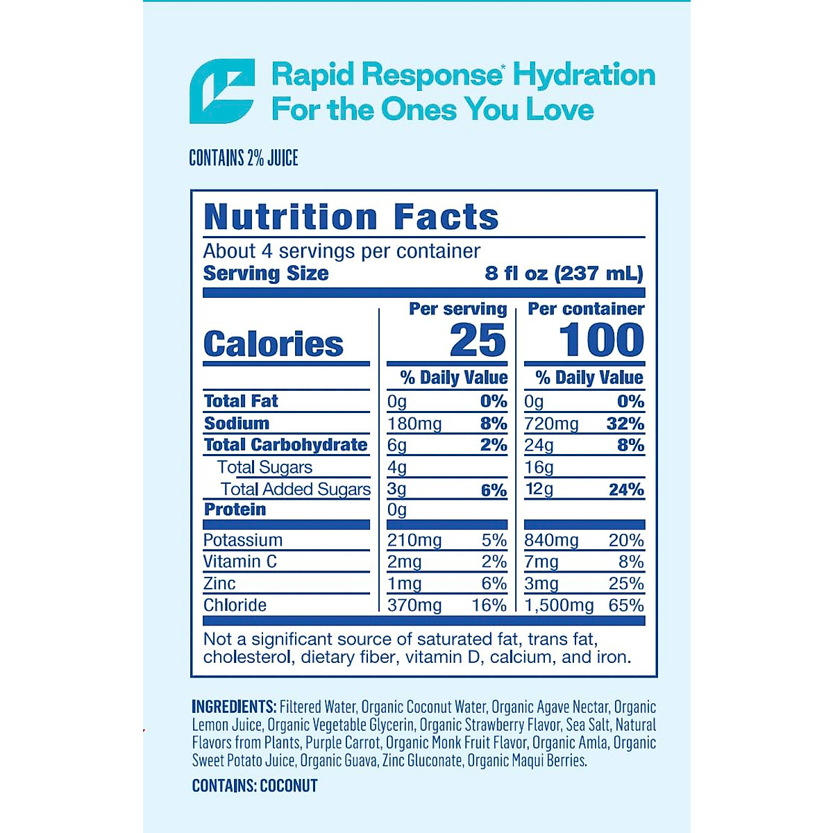 Berri Lyte Advanced Plant Based Organic Electrolyte Solution – Pediatric Rehydration Drink – Natural Sugar Strawberry Flavor, 1 L, 6 ct