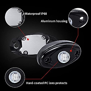 Calightskit 6 Pods LED Rock Lights Green for Jeep Off Road Truck Car ATV SUV Boat Under Body Glow Accent Lighting lamp Waterproof underglow LED Neon Underbody Fender Light Kits Lamp