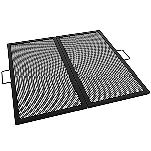 VEVOR Fire Pit Cooking Grate 30 Inch, Foldable Square Cooking Grill Grates, Heavy Duty X-Marks BBQ Grill with Portable Handle & Solid Steel for Outdoor Campfire Party & Gathering