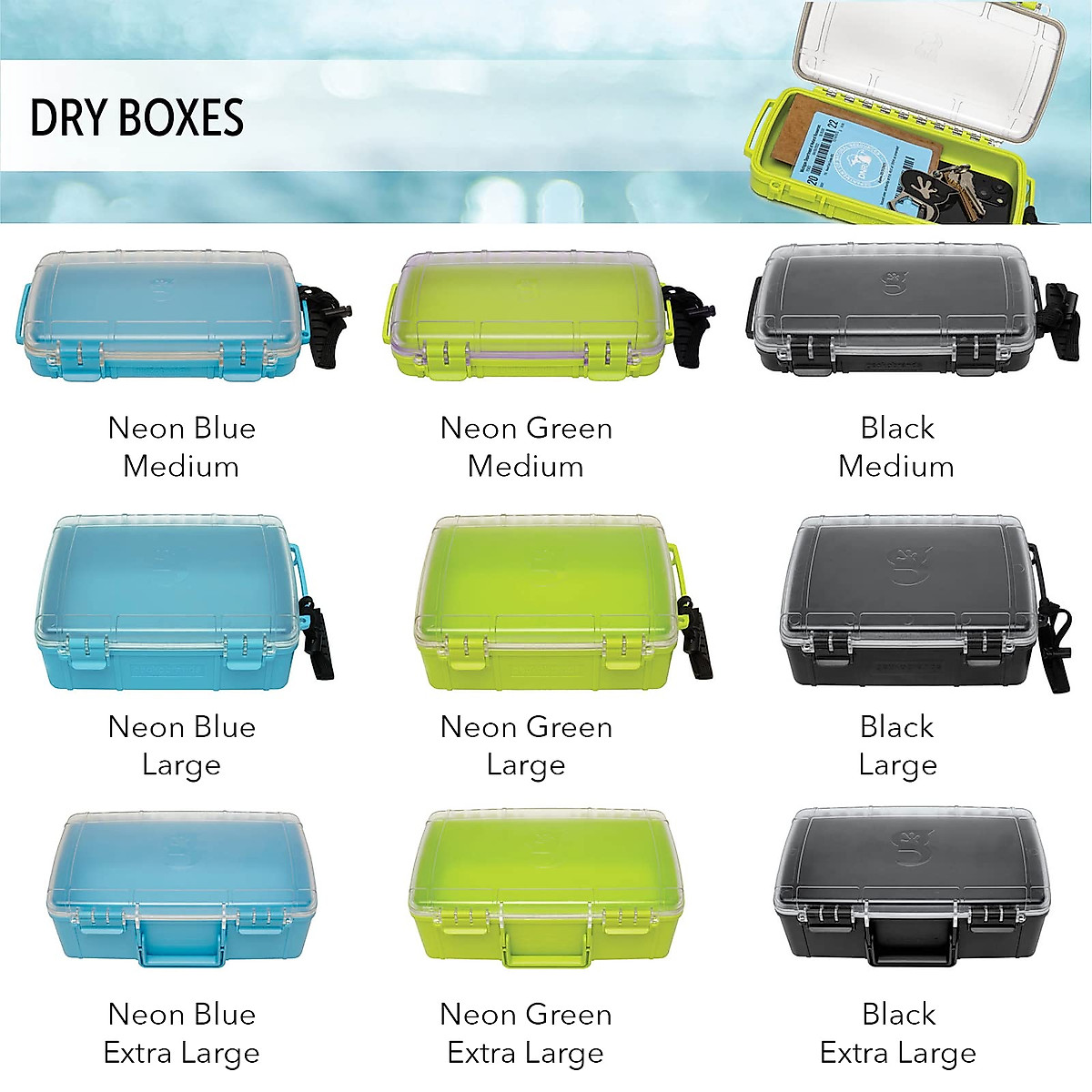 geckobrands Waterproof Dry Box Storage Case, X-Large, Black - Watertight & Airtight Dry Box for Phone, Wallet