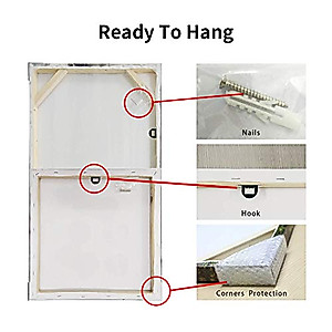 Hardy Gallery Beach Picture Sunset Canvas Art: Seascape Painting with Sailboat & Coastal Conch Artwork Wall Art for Bedroom (24'' x 12'' x 2 Panels + 12'' x 12'' x 2 Panels)