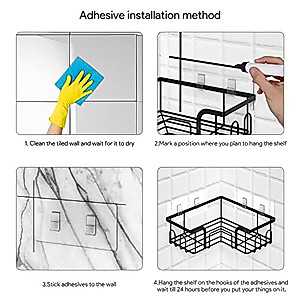 XHENEEB Shower Organizer Corner 3 Pack Corner Shower Shelf Adhesive Shower Caddy Corner Only for 90 Degrees Angle