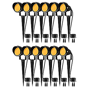 DOREIO 15W Low Voltage Landscape Lights with Wire Connectors, Outdoor Led Landscape Lighting 12V 24V Landscaping Spotlights for Garden Pathway Wall Tree IP66 Waterproof 3000k Warm White Light(12 pack)