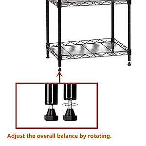 YOHKOH 6 Wire Shelving Steel Storage Rack Adjustable Unit Shelves for Laundry Bathroom Kitchen Pantry Closet 16.7" Width x 62" Height x 11.7" Depth, Black
