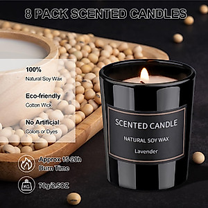 8 Pack Scented Candles for Home, Scented Candles Gifts Set for Men, Smoke-Free Strong Fragrance Long Lasting, Aromatherapy Candles Gifts for Women, Christmas Valentine Birthday Men Gifts