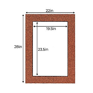 CountryArtHouse Football Texture Acid Free 22x28 Picture Frame Mats with White Core Bevel Cut for 20x24 Pictures - Fits 22x28 Frame - One Mat - with Bag & Backing