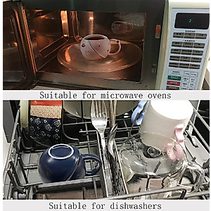 Hwagui Kawaii Astronaut Mug with Lid and Spoon, Handmade Cute Ceramic Cup for Coffee, Tea, Milk, Water, Space Mug Novelty Gift Dark Blue 450ml/15oz