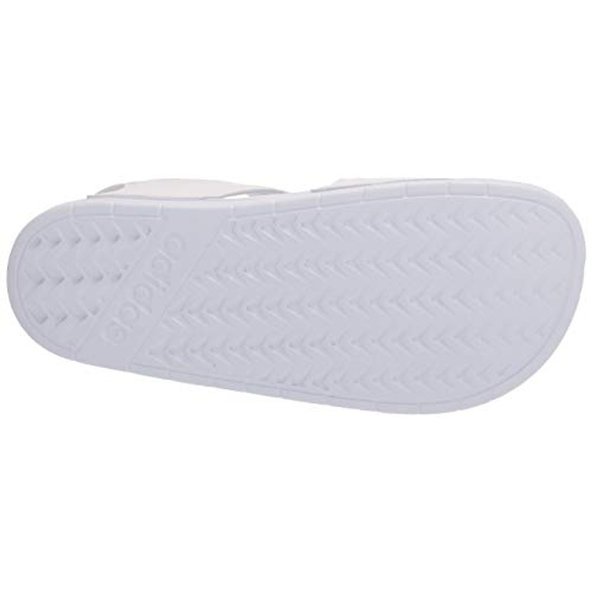 adidas Women's Adilette Sandal Slide, White/Champagne Metallic/White, 9