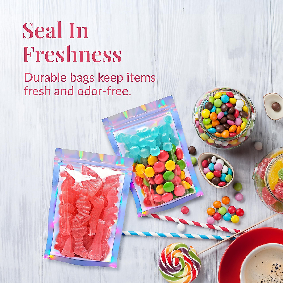 100 Pieces Mylar Bag - 4X6" | Mylar Bags | Food Storage | Coffee Storage | Candy Bags | Resealable Bags For Small Business and Packaging| Holographic Bags | Pouch Bags | Package Bags | Smell Proof Bag